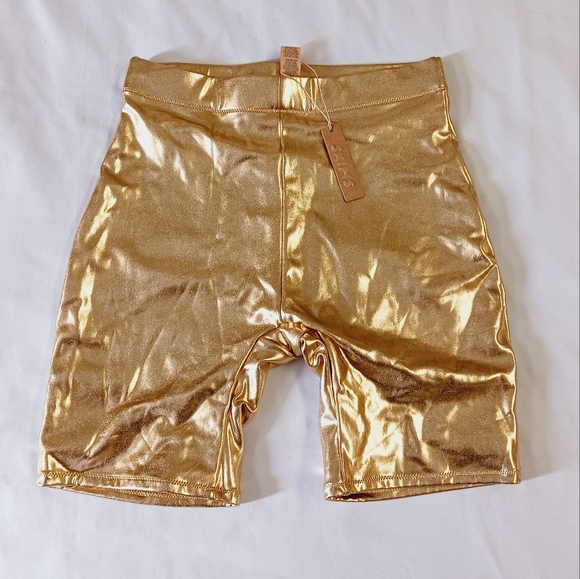 SKIMS | Shorts | Skims Metallic Swim Mid Waist Short Size Small | Poshmark